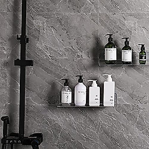 Sooyee Acrylic Shelves,6 Pack 15 Inch Floating Wall Mounted Shelves, Funko Pop Display Case,Invisible Kids Book Shelf,Picture Ledge Shelf Decor Accents,5MM Thick Bathroom Shelves,4.77" Wide,Clear