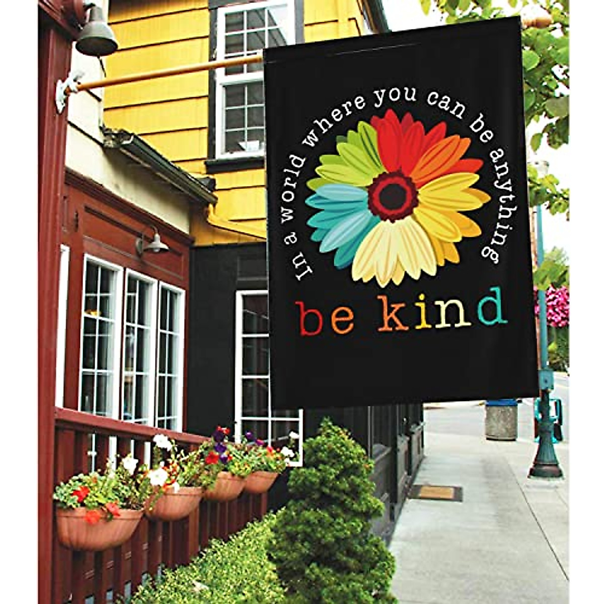 Garden Banner 12""X18"" Daisy In A World Where You Can Be Anything Be Kind Beautiful Personalized Patterns-Durable & Fade Resistant