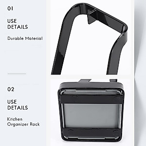 Pot Lid Holder,Spoon Rest Holder,Stainless Steel Lid Stand,Utensils in Kitchen,Black