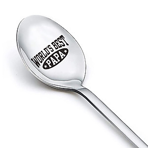 Best Papa Fathers Day Birthday Gifts for Dad Papa from Granddaughter Grandson World’s Best Papa Spoon for Daddy Grandpa Christmas Gift for Men Father Cute Coffee Tea Ice Cream Spoons