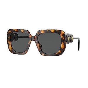 Versace Woman Sunglasses Light Havana Frame, Dark Grey Lenses, 54MM