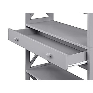 Convenience Concepts Oxford 5 Tier Bookcase with Drawer, Gray