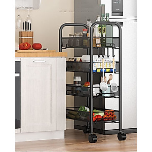 BHVXW Kitchen Rack Storage Rack Bathroom Bedroom Storage Movable Trolley Storage Rack