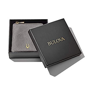 Bulova Jewelry Men's Classic Double-Wrap Box Chain and Beaded Bracelet with Tuning Fork Closure