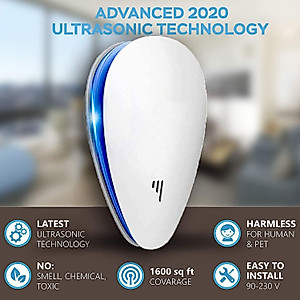 Ultrasonic Pest Repellent(6 Pack), 2023 Newest Electronic Pest Repeller Indoor Plug in Bug Repellent for Pest Control Mosquito, Spider, Mice, Ant, Insects, Roach, Non-Toxic