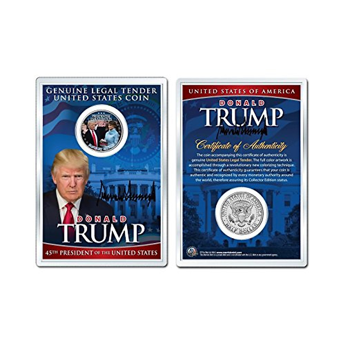 Donald J. Trump & Melania Inauguration JFK Half Dollar US Coin in Premium Holder