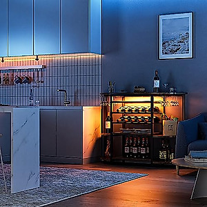 GEBAROW TV Stand for 75+ Inch TV, Entertainment Center with Adjustable Shelf, Rattan TV Console with 2 Storage Cabinets, Mid Century Modern TV Console Table for Living Room Bedroom (Black)