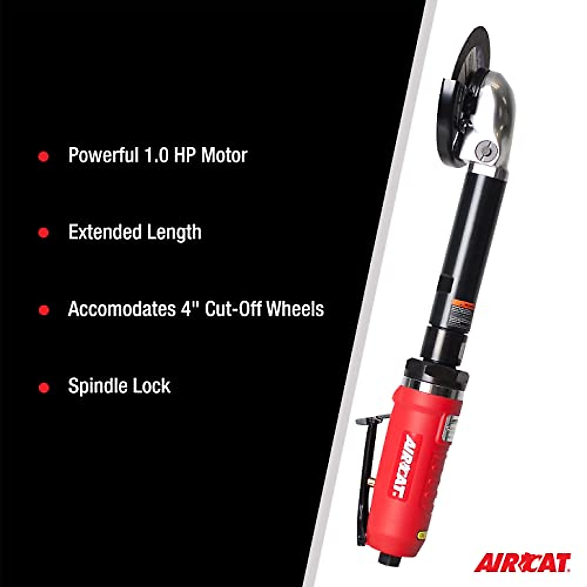 AIRCAT Pneumatic Tools 6275-A 1.0 HP 4-Inch Extended Inside Cut-Off Tool with Spindle Lock 14,000 RPM