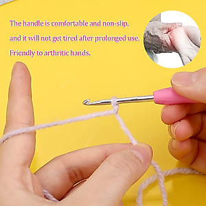 3 mm Crochet Hook, Ergonomic Handle for Arthritic Hands, Extra Long  Knitting Needles for Beginners and Crocheting Yarn (3 mm)
