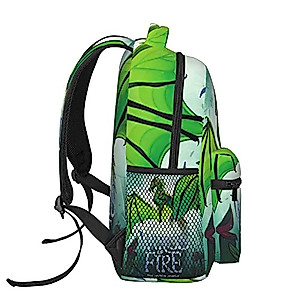 DUAHUAZAI Kid's Backpack Wings Dragon Fire School Bag For Girls Men Laptop Daypack Hiking Lightweight Book Bags