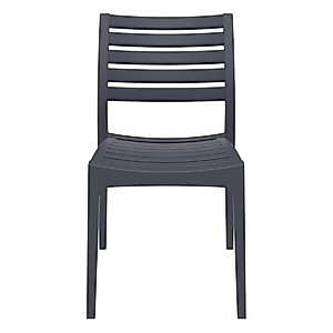 Compamia Ares Outdoor Patio Dining Chair in Dark Gray (Set of 2)