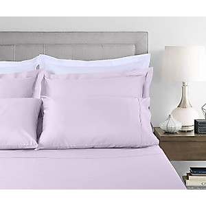 Threadmill Cotton Full Size Sheet Set| 100% Cotton Sheets for Full Size Bed | Solid Sateen Full Bed Sheets Set with 16” Elasticized Deep Pocket | Soft Breathable 4-Piece Cooling Sheet Set | Lilac