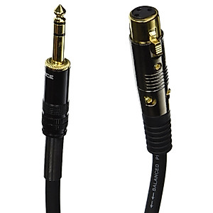 Monoprice XLR Male to 1/4-Inch TRS Male Cable Bundle - Molded Strain Relief Boots, Gold Plated, 16AWG