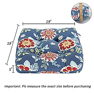JMGBird Outdoor Chair Cushions, Pack of 2 Patio Seat/Back Cushions 19" x 19" with Ties for Patio Furniture Chairs Home Garden Decoration