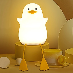 FULLOSUN Cute Night Light for Kids, Toddler, Duck Silicone Nursery Baby Nightlight, Kawaii Birthday Gifts for Room Decorations, Teen Girls Boys Child - Portable Squishy Battery Operated