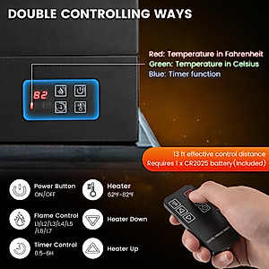 ORALNER 27” Electric Fireplace with Mantel, 3-Sided Glass View, Wooden Surround Firebox, Freestanding Fireplace Heater w/ 7 Flame Colors, Remote & 6H Timer, Overheat Protection, 1400W (Black)