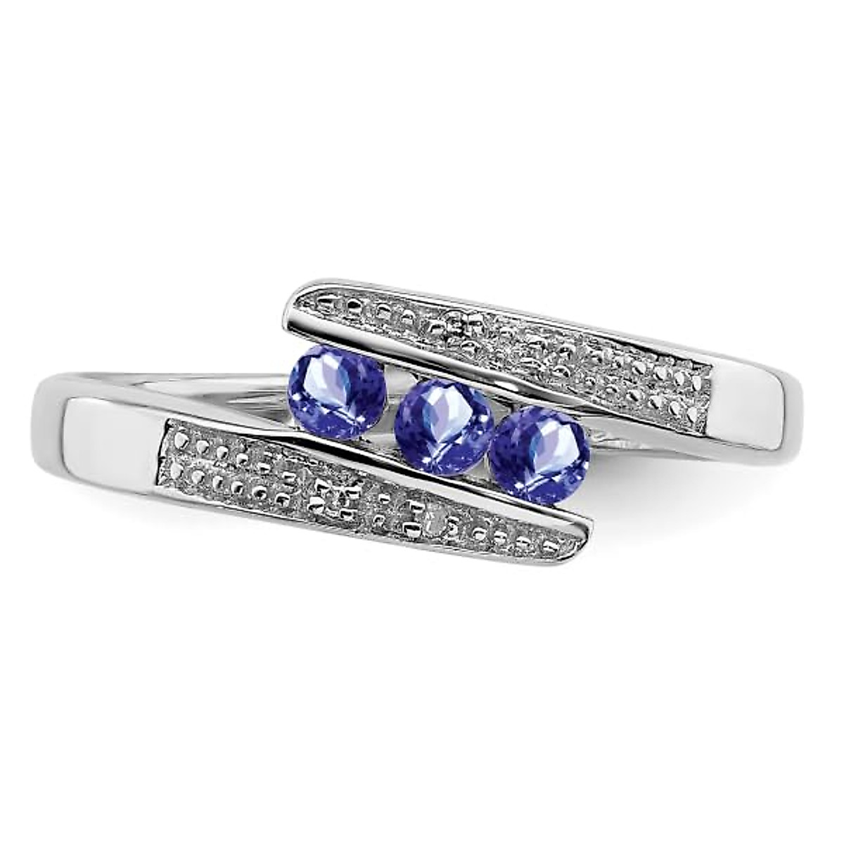 IceCarats 925 Sterling Silver Blue Tanzanite Diamond Ring Gemstone Band Size 6