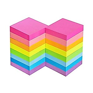 Sticky Notes 2x2 Self-Stick Notes 8 Bright Multi Colors Sticky Notes 16 Pads 100 Sheet/Pad