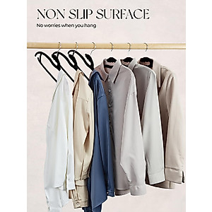 HOUSE DAY Velvet Hangers 60 Pack Black – Heavy Duty Velvet Clothes Hangers - Non Slip Felt Coat and Suit Hangers for Closet - Lightweight Thin Space Saving - Black Hangers