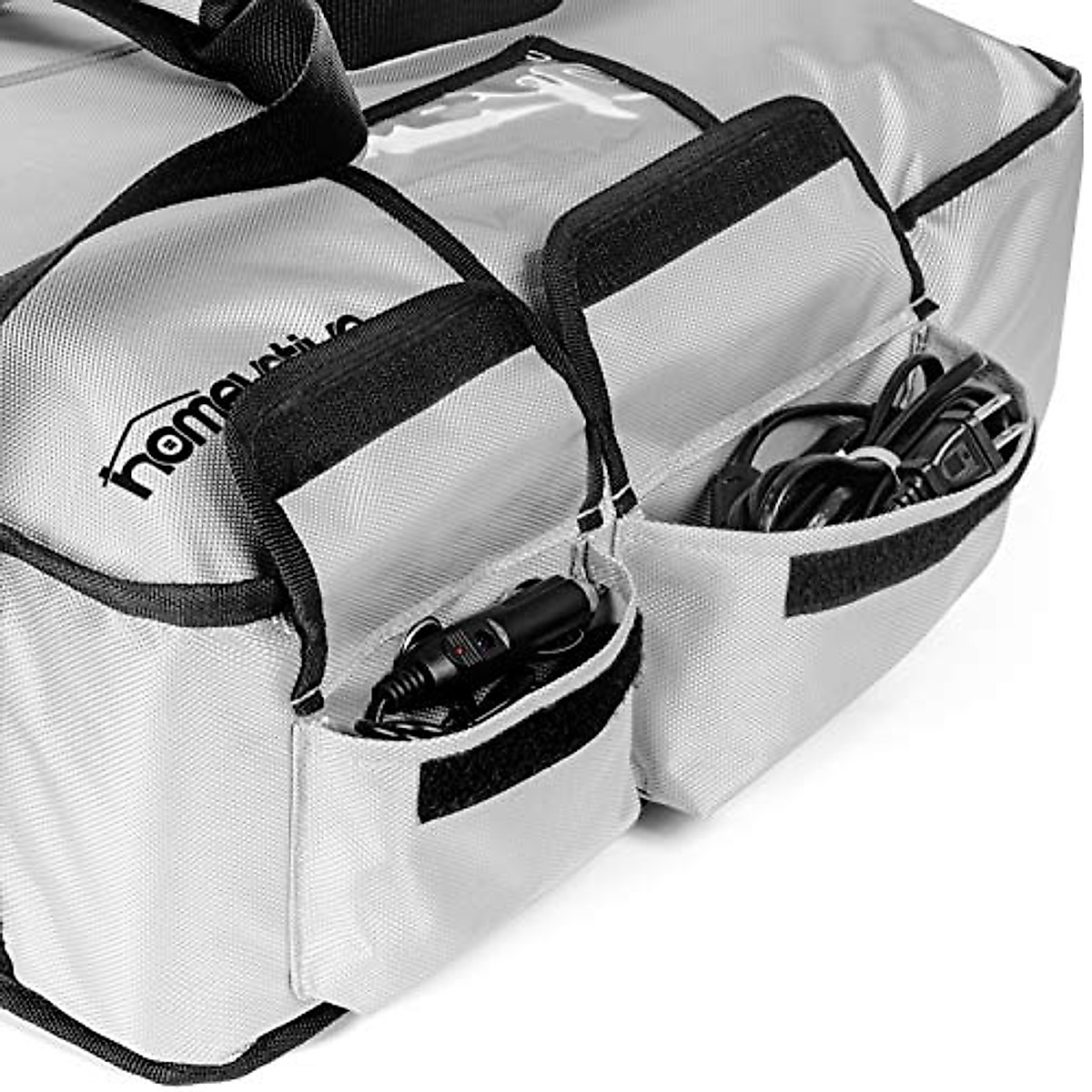 Homevative Electric Heated & Insulated Pizza & Food Delivery Bag. Home Outlet & Car Power Plugs Included, Holds 3 Large Pizza Boxes