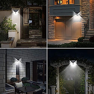 SIMBeThmo Solar Lights Outdoor 4 Pack/2Pack,100LED/3 Modes/270° Lighting Angle Motion Sensor Security Lights,Wall Security Lights for Fence Yard Garden Patio Front Door (4Pack)
