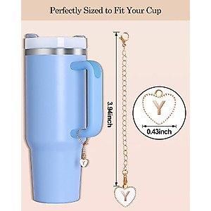 OriJoy Letter Accessories for Stanley Cup, Name ID Letter Handle For Stanley/Simple Modern Tumbler, Heart Shape Initial Identification （Y）