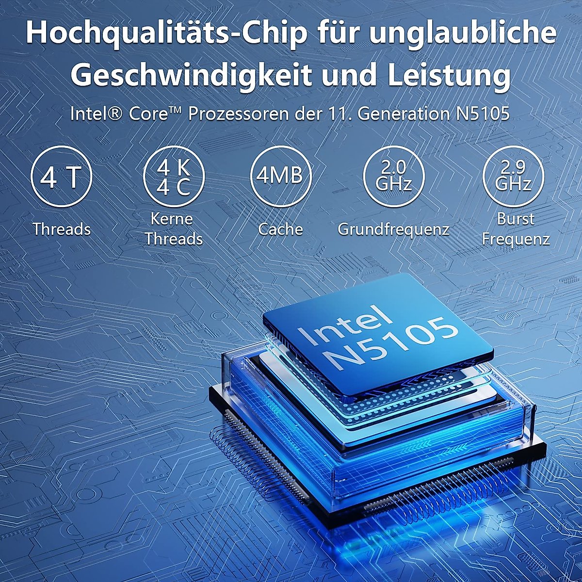 Intel NUC 11, NUC11ATKC4 Mini PC with Quad-Core Celeron N5105, Versatile Mini Computers 8GB DDR4 RAM & 256GB SSD - Support HDMI Dual 4K UHD/Bluetooth v5.2/Windows 11 Pro preinstalled