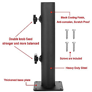 VANROUG Patio Umbrella Base Heavy Duty Umbrella Holder Outdoor Umbrella Base Stand Mount Double Hand-Turn Knob for Deck,Patio, Dock,Boat,Courtyard Balcony,Garden,Pontoons,Picnic Table