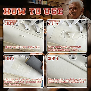 Paintable Leather Repair kit for Furniture, Leather Car Seat Repair Kit for Restoring Scratches, Tears, Holes, Cracks, Burns on Car Interior, Furniture, Shoes, with Step-by-Step Guide (White, 2 oz)