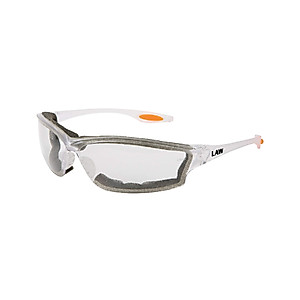 MCR Safety LW310AF Law 3 Anti-Fog Safety Glass w/Orange Temple Insert, Standard, Clear (Pack of 12)