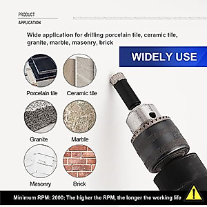 SHDIATOOL Diamond Core Drill Bits 1/4-IN for Drilling Hole Saw Porcelain Tile Marble Ceramic Granite Bricks 6mm(10-Pack)