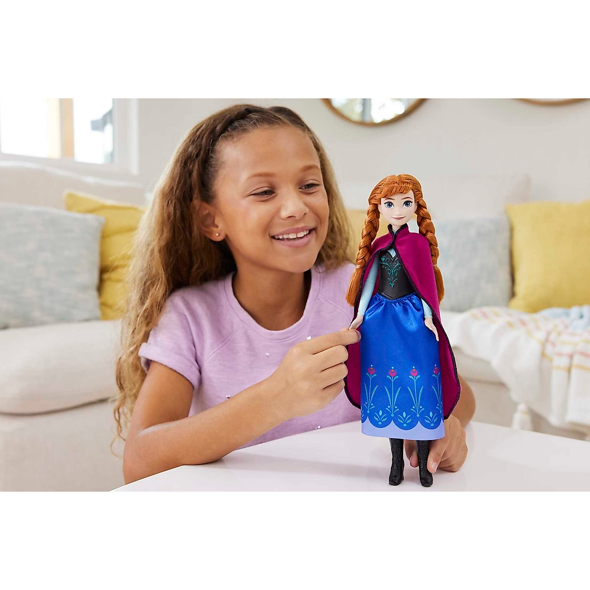 Mattel Disney Frozen Toys, Anna Fashion Doll & Accessory with Signature Look, Inspired by the Movie