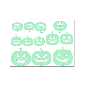 PartyKindom Halloween Home Decorations, 1 Sheet Halloween Luminous Stickers Fluorescent Stickers Holiday Festival Wall Stickers (Cartoon Pumpkin)