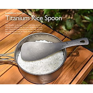 iBasingo Titanium Rice Serving Spoon Outdoor Camping Household Rice Shovel Portable Cooking Kit Ultra-light Scoop Rice Spoon Thickened Tableware Ti1079T