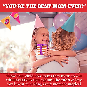 Heard the Moos Red Cow-Themed Birthday Party Invitations for Kids, 20 5x7 Fill In Cards with Twenty White Envelopes by AmandaCreation