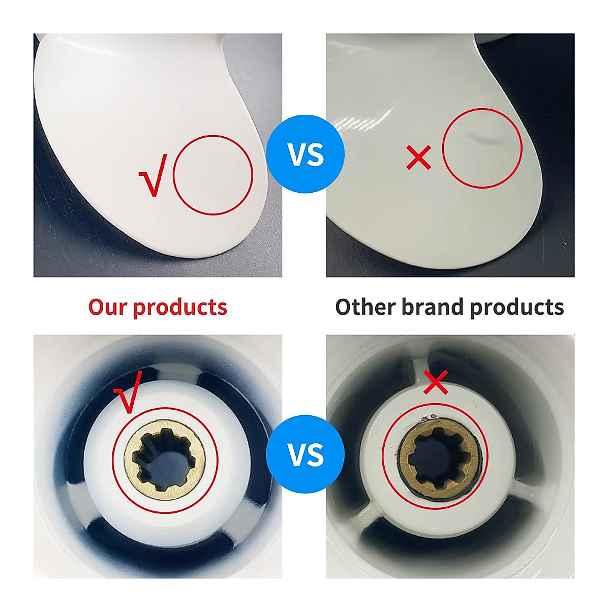 Boatman 10 1/2x13 Aluminum Outboard Boat Propeller fit Mercury Engines 25-70 Hp,13 Spline Tooth,RH,OEM NO.48-816704A45