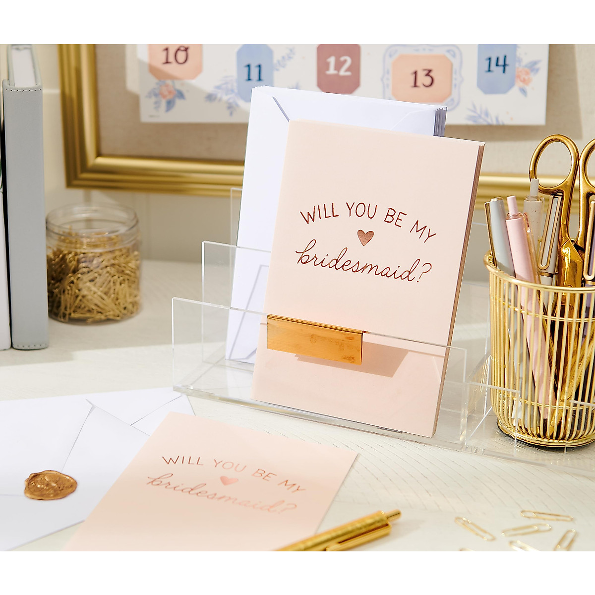 American Greetings Blank Will You Be My Bridesmaid Cards, Red Heart (8-Count)