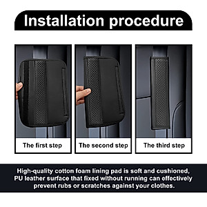 2Pcs Seat Belt Pads Leather Seat Belt Covers, Seat Belt Shoulder Pad to Protect The Shoulder and Neck, Universal Car Seat Belt Pad Cover, Apply to Automotive/Truck/SUV/Backpack Strap(Black)