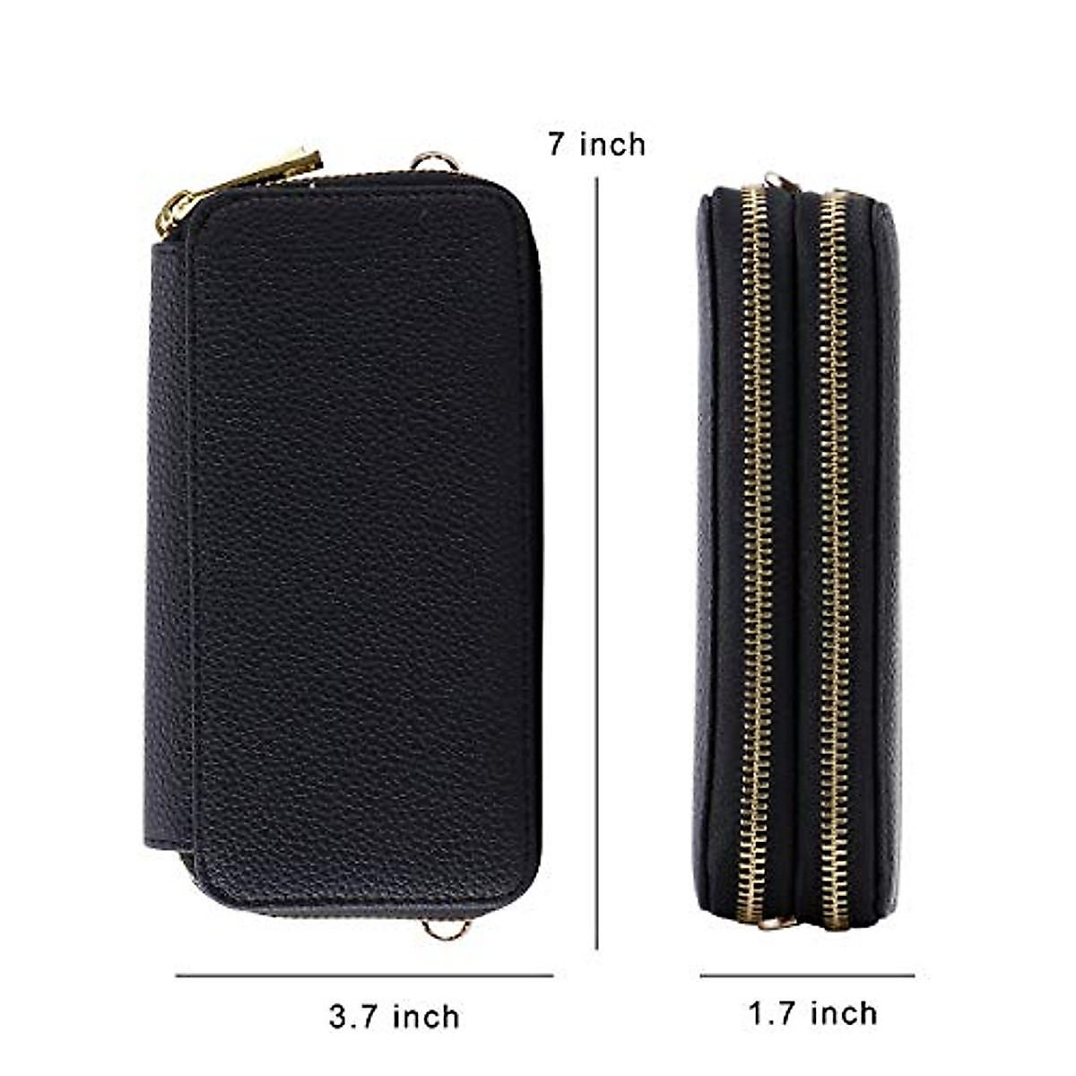 HAWEE Wristlet Clutch Wallet for Women Shoulder Bag with Chain Strap Cell Phone Purse, Black