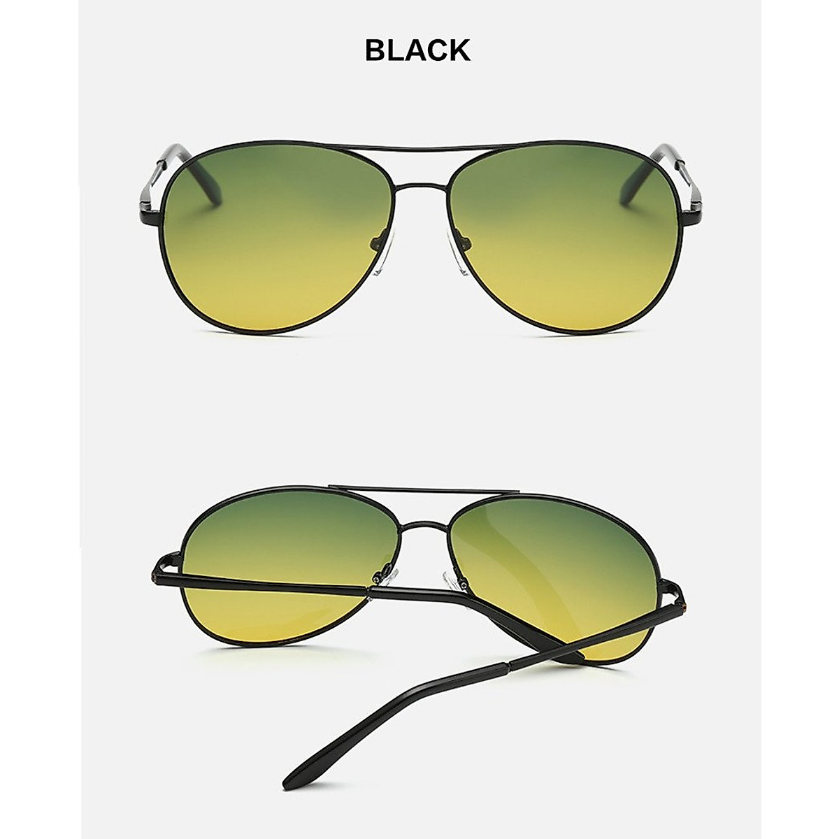 Runspeed Night Vision Driving Glasses HD Polarized Day and Night View Anti-glare for Men Women Safety Goggles UV400 Leisure Travel Sport Sunglasses (Black08)