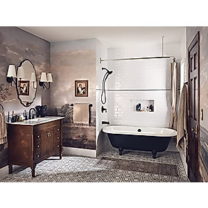Moen 82021BL Ronan Single Handle Modern Tub and Shower Faucet with Magnetix Rainshower, Valve Included, 2, Matte Black