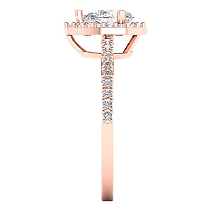 Clara Pucci 1.22 ct Pear Cut Solitaire Stunning Moissanite Designer Anniversary Bridal Engagement Ring 14k Rose Gold 9.25