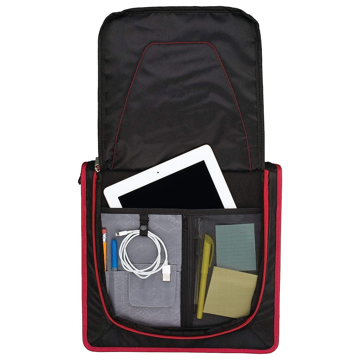 Five Star Zipper Binder 2" 530 Sheet Capacity, 3-1/2" X 12" X 12-3/4, Red/Black (2017007)