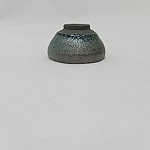 Tenmokus Tea Cup, 4PCS 50ml Chinese Small Cups, Oilspot Glaze Jian Zhan Fired in Kiln Centries' Craftsmenship Porcelain Tea Bowl Perfect for Tea Ceremony