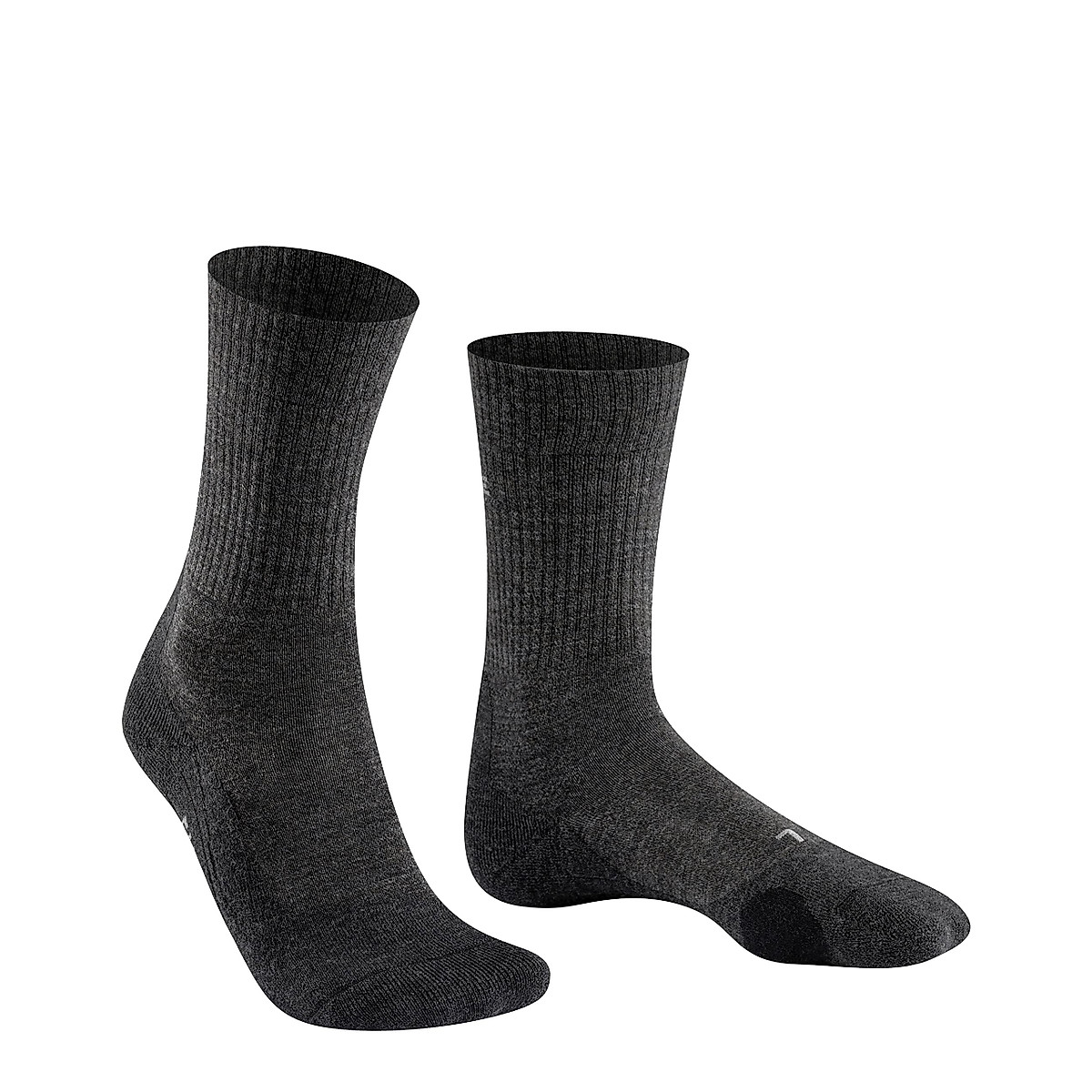 FALKE Women's TK2 Explore Wool Hiking Socks, Mid Calf, Medium Padding, Athletic, Breathable Quick Dry, Merino Wool, Grey (Smog 3150), 5-6, 1 Pair
