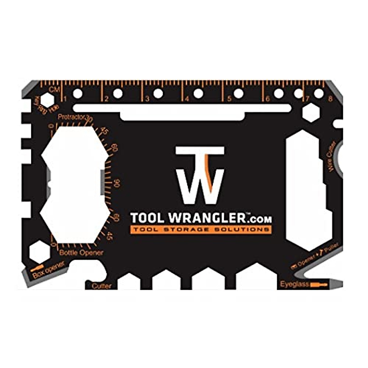 Tool Wrangler 46-in-1 EDC Credit Card Multitool - Gadget For The Wallet Or Pocket – STAINLESS STEEL - Outdoor Survival PSK - Patented Design - Multi-Function Tool For Quick Fixes - Black Edition
