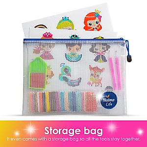 Halmolife 5D Diamond Painting Stickers Kits for Kids and Adult Beginners Gem Paint by Numbers Diamonds Arts for Boys and Girls Ages 6 7 8-12 DIY Princesses kit with Dots Gifts for Kid