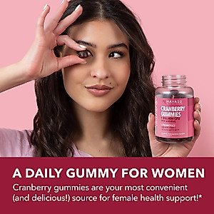 Probiotic Cranberry Gummies for Women - Urinary Tract Health and pH Balance - 1 Billion CFU of Lactobacillus for Bladder Support and Vaginal Wellness - Cran-Raspberry Flavor, 60 count, 1-Month Supply