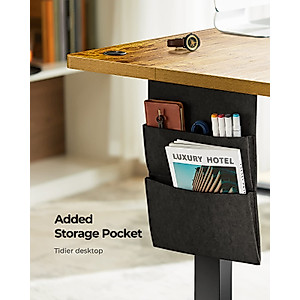 Marsail Standing Desk Adjustable Height, 48x24 Inch Electric Standing Desk with Storage Bag, Stand up Desk for Home Office Computer Desk Memory Preset with Headphone Hook