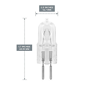 GY6.35 Light Bulb 10 Pack Halogen JCD 75W Replacement T4 Q75/GY6.35/CL/120V Clear Lens Wax Melter Plugin Warmer Counter Lighting Kitchen Bathroom Mirror Fixture Oven Aromatherapy Lamp Lighting 75 Watt